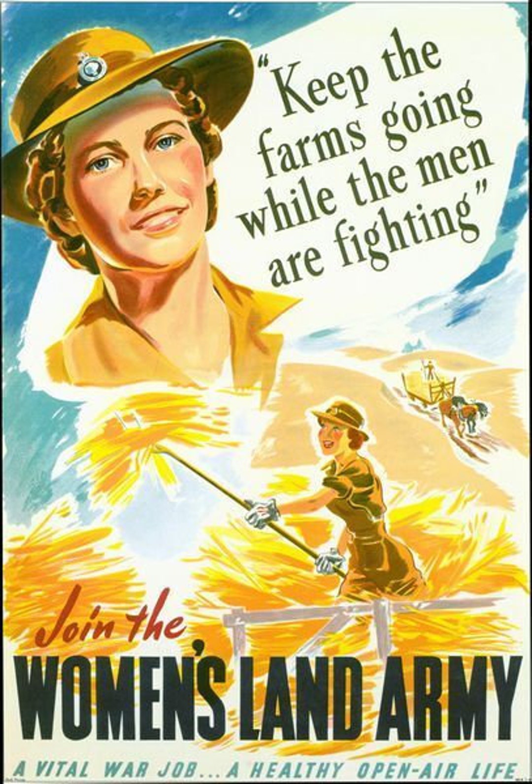 Vintage World War 2 Womens Land Army Poster A3/a2/a1 Print - Etsy
