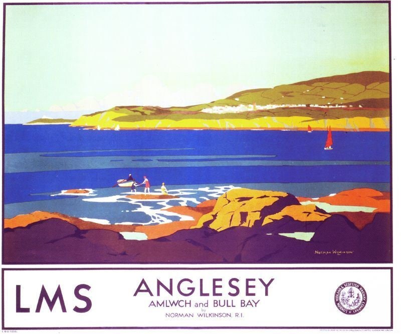 1920's Lms Anglesey Railway Poster Print A3/a4 - Etsy