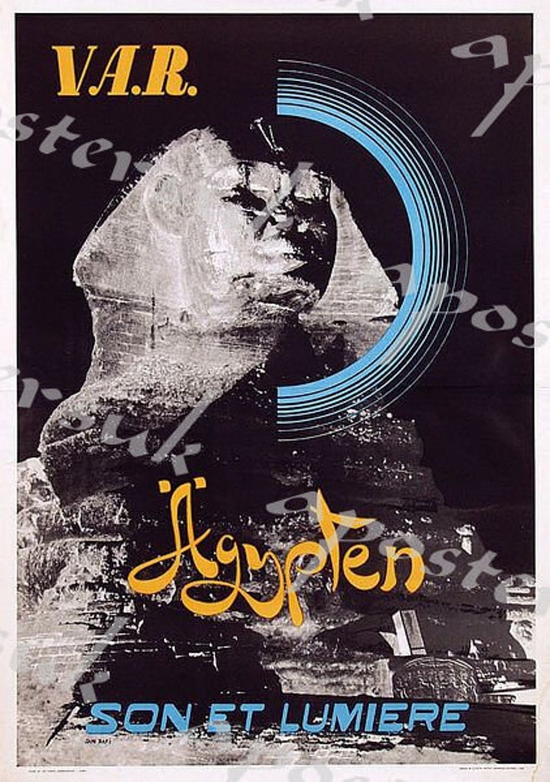Vintage Var Egypt Sphinx Airline Poster A3/a4 Print - Etsy