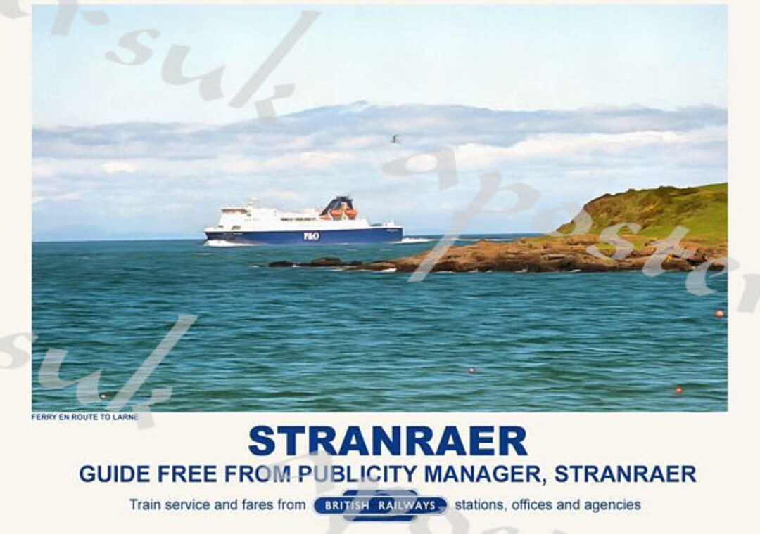 Vintage Style Railway Poster Stranraer Ferry A4/a3/a2 Print - Etsy