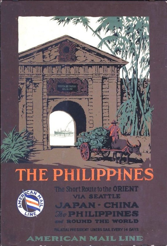 Vintage Philippines Tourism Poster Print A3/A4 - Etsy