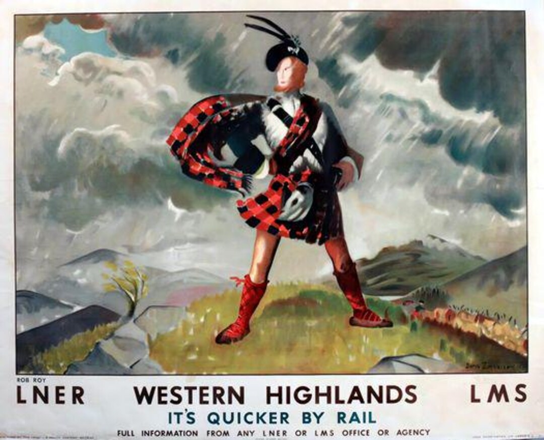 Vintage LNER Rob Roy Western Highlands Railway Poster Print A3/A4 - Etsy