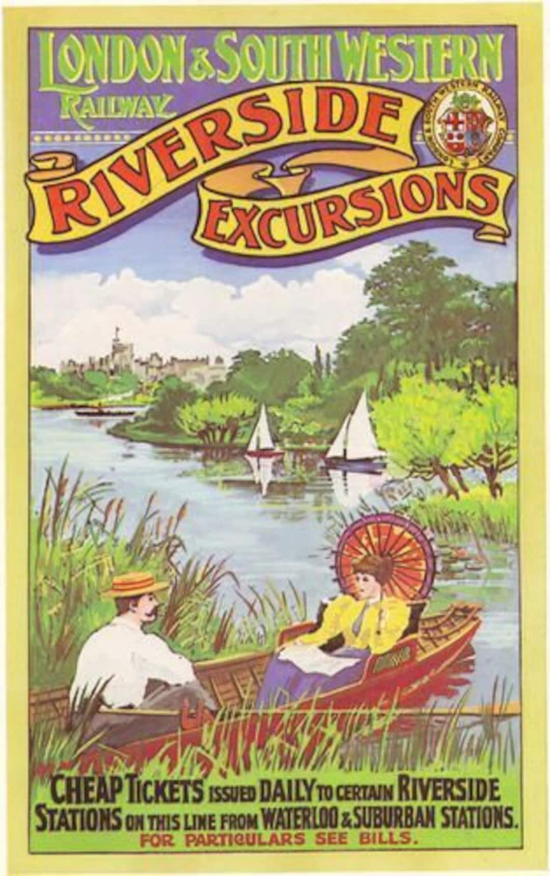 1900's Lsw Railway Thames Excursions Poster Print A3/a4 - Etsy