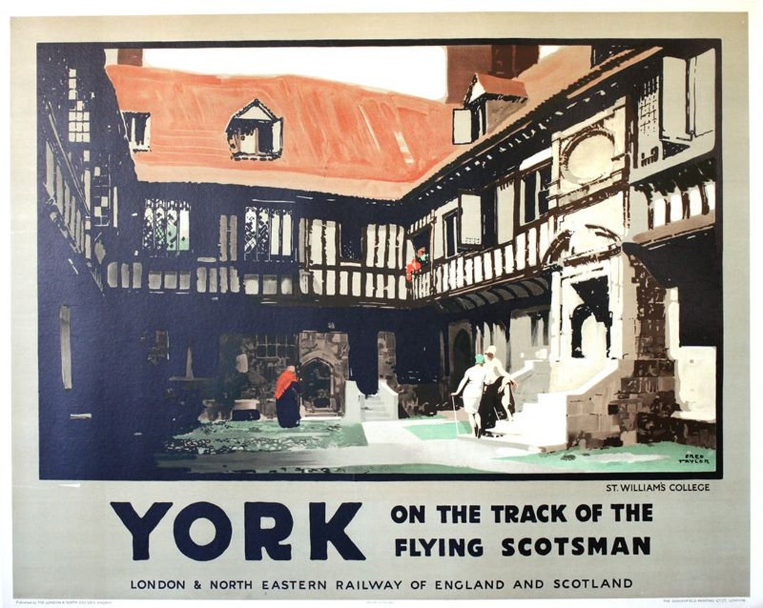 Vintage LNER York sur la piste du Flying Scotsman Railway affiche ...