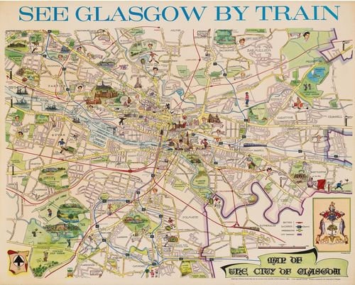 Vintage 1960's Railway Map of Glasgow Poster A3/A4 - Etsy UK