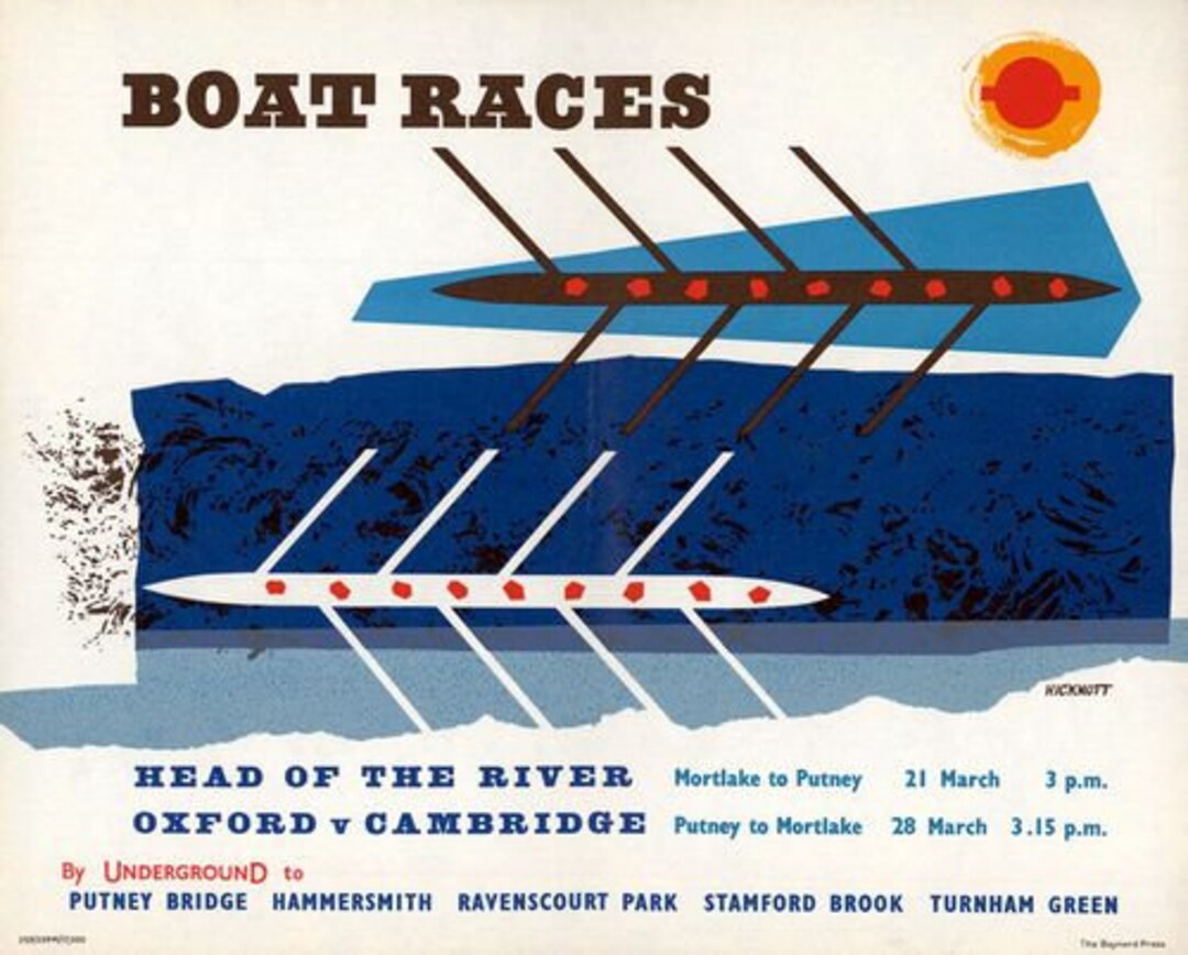 Vintage 1959 University Boat Race Poster A3/A4 Print - Etsy