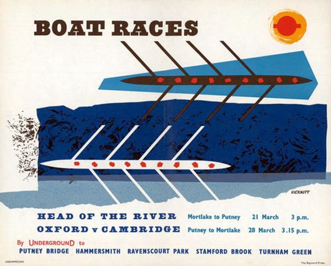 Vintage 1959 University Boat Race Poster A3/A4 Print - Etsy