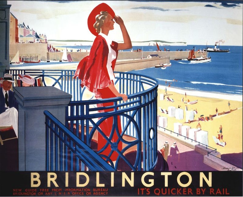 Vintage LNER Bridlington Yorkshire Railway Poster Print A3/A4 - Etsy