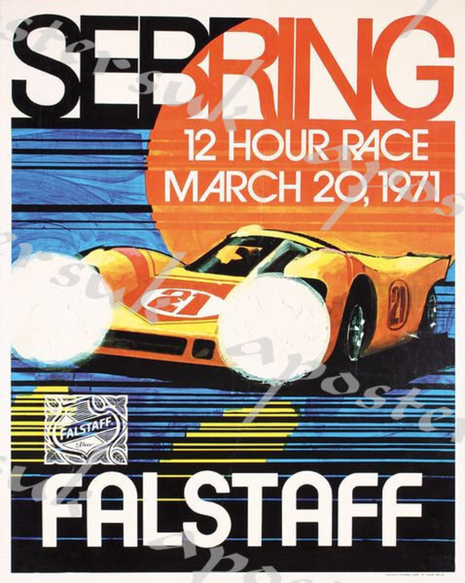 1971 Sebring 12 Hour Race Motor Racing Poster A3/a4 Print - Etsy