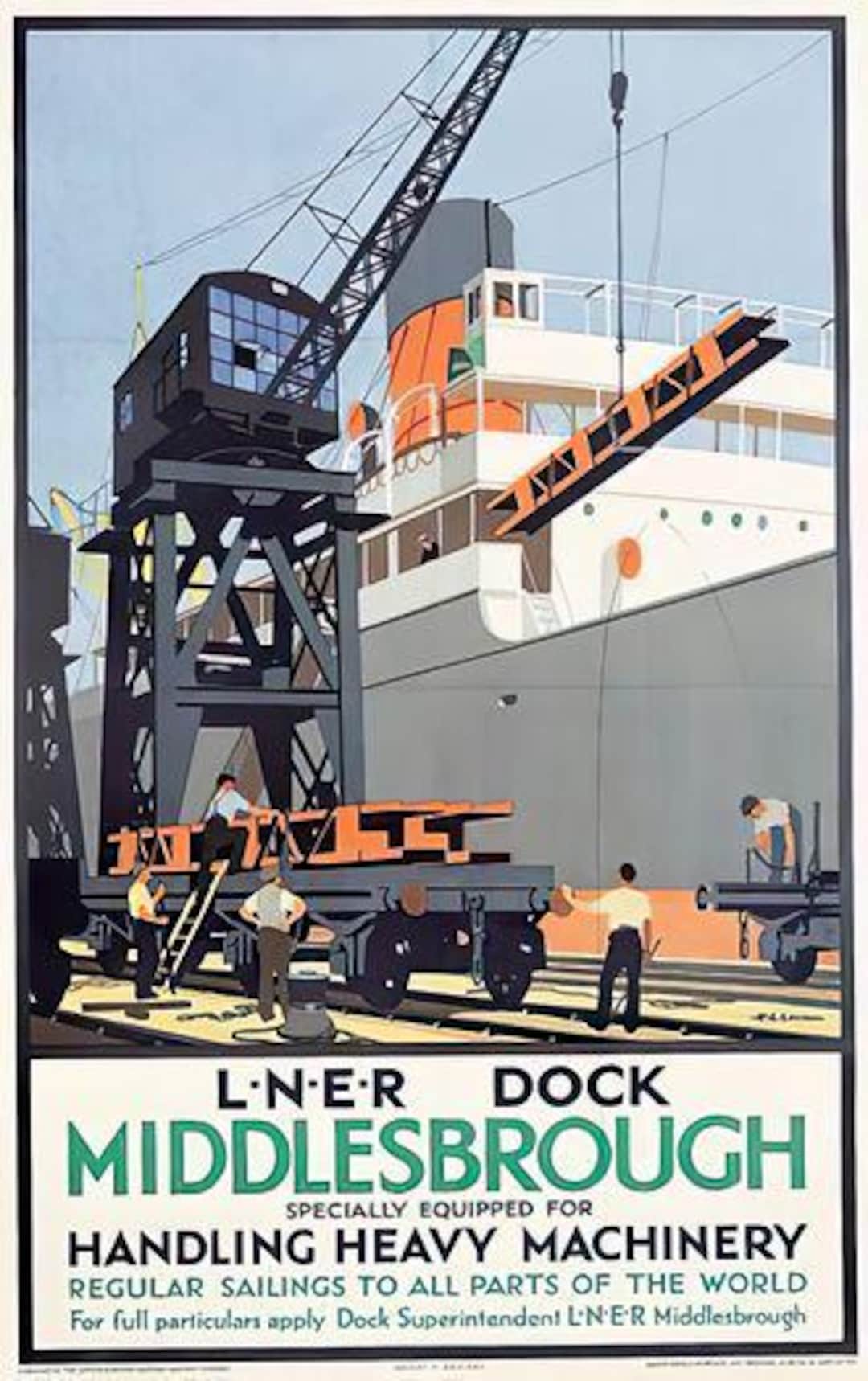 Vintage LNER Middlesbrough Railway Poster Print A3/A4 - Etsy