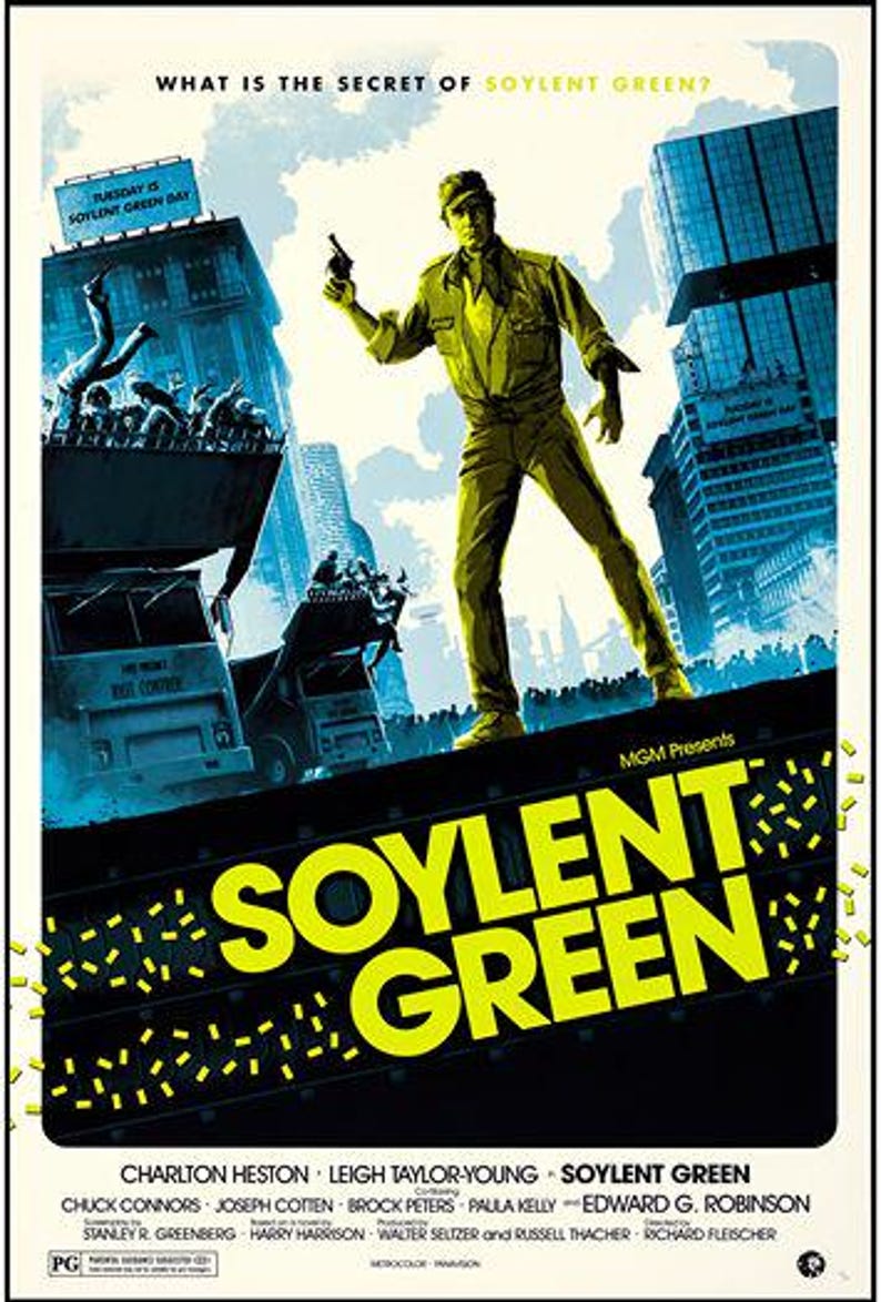 Vintage Soylent Green Movie Poster Print A3/A4 - Etsy