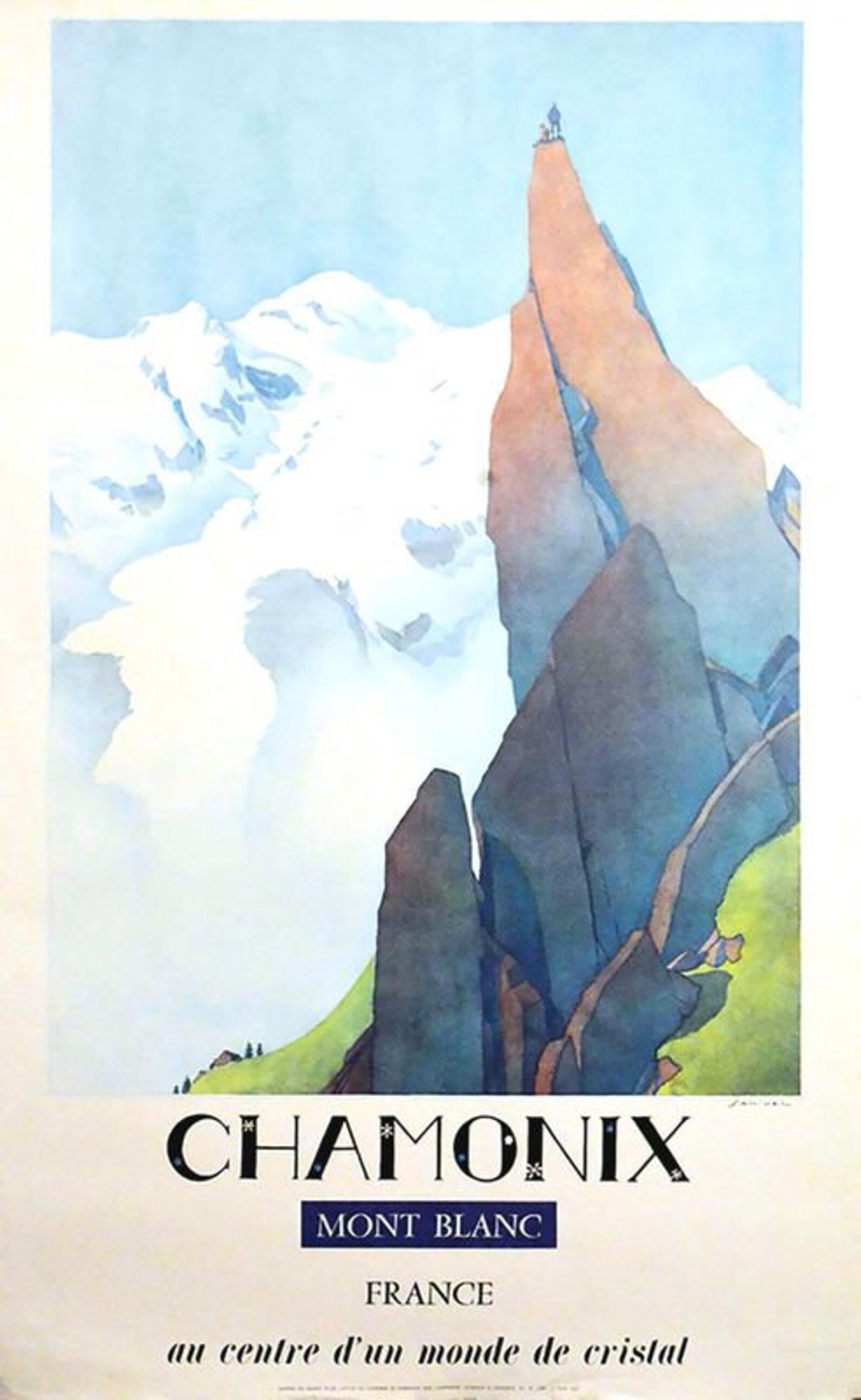 Vintage Chamonix Mont Blanc France Tourism Poster Print A3/A4 - Etsy
