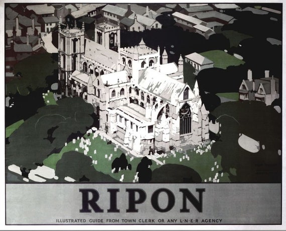 Vintage LNER Ripon Yorkshire Railway Poster Print A3/A4 - Etsy