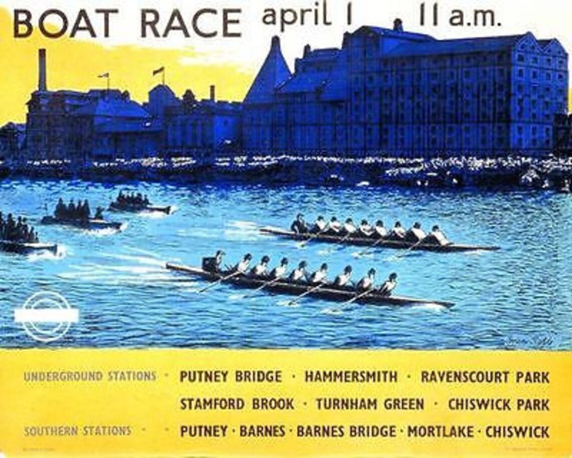 1939 University Boat Race Poster A3 / A2 Print - Etsy