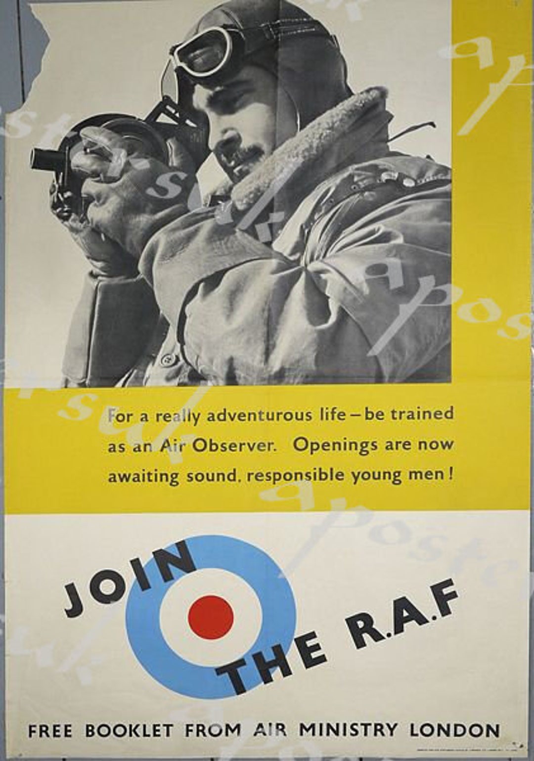 1940's Join the Raf Recruitment Poster A3/a4 Print - Etsy