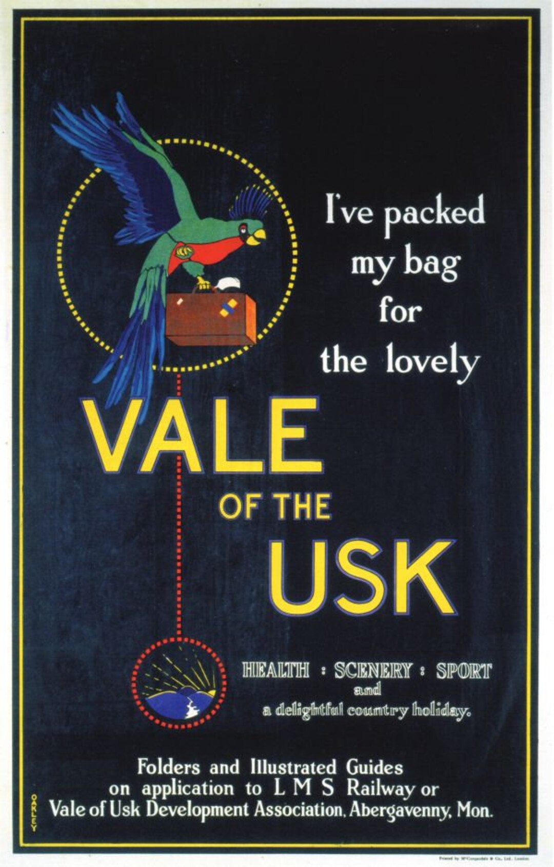 Vintage LMS Vale of Usk Railway Poster A4/A3/A2/A1 Print - Etsy
