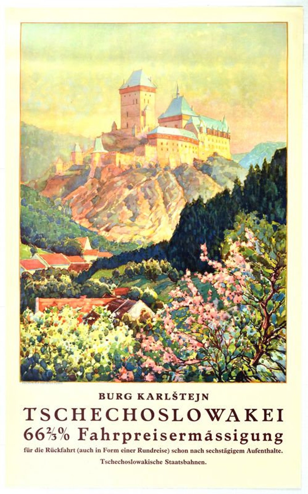 Vintage Holidays in Czechoslovakia Tourism Poster Print A3/A4 - Etsy