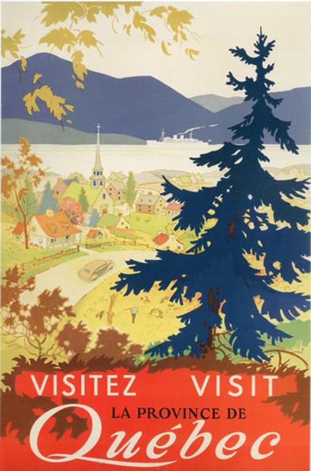Vintage Quebec Canada Tourism Poster A4/A3/A2/A1 Print - Etsy