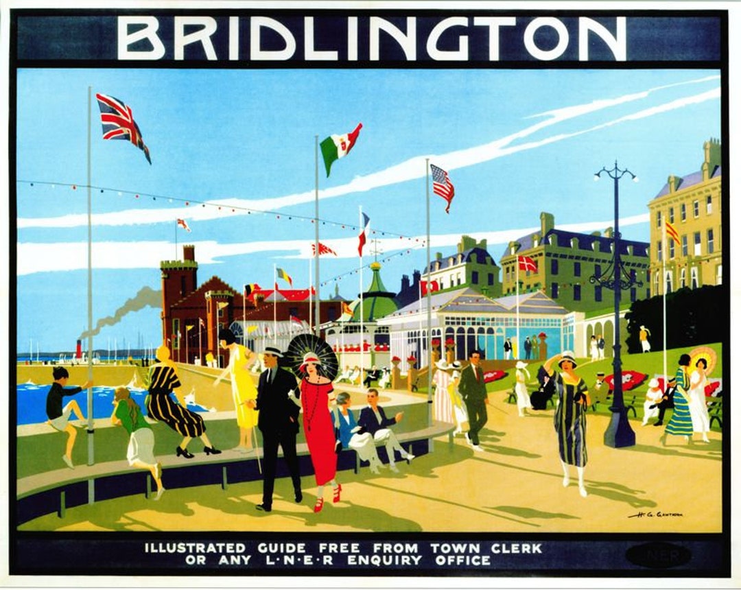 Vintage LNER Bridlington Promenade Yorkshire Railway Poster Print A3/A4 ...