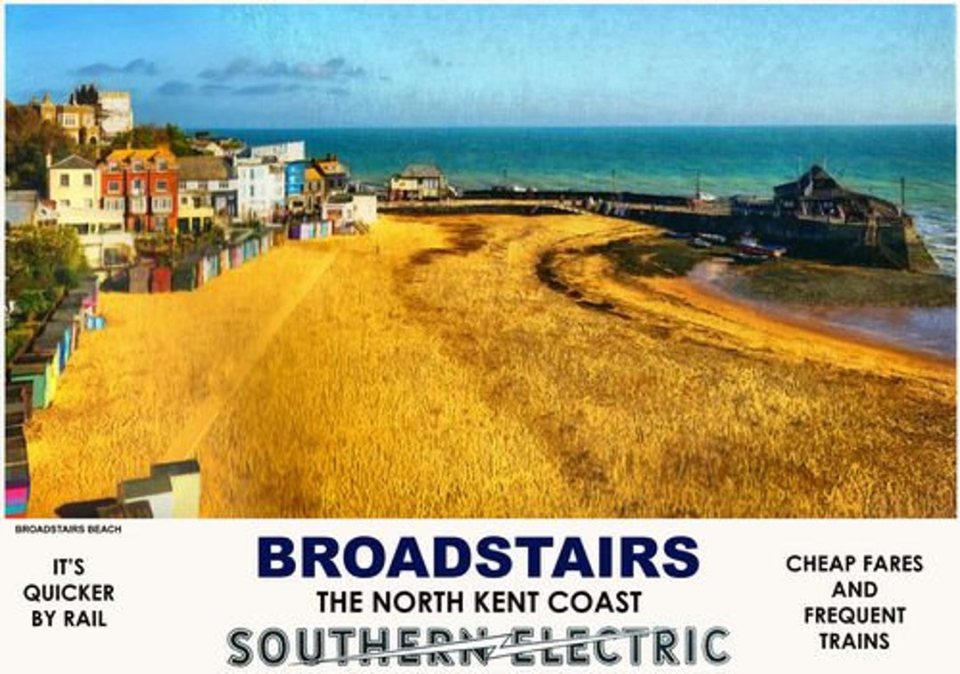 Vintage Style Railway Poster Broadstairs Kent A4/A3/A2 Print - Etsy