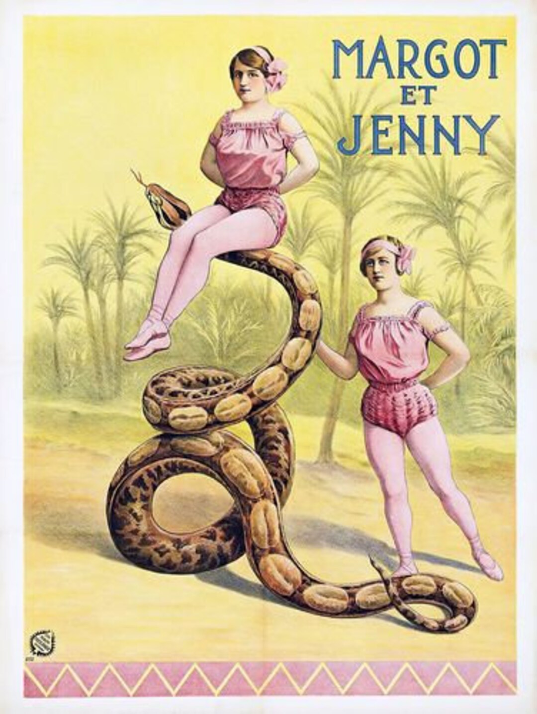 Vintage French Circus Python Snake Charmer Act Poster Reprint A3/A4 - Etsy