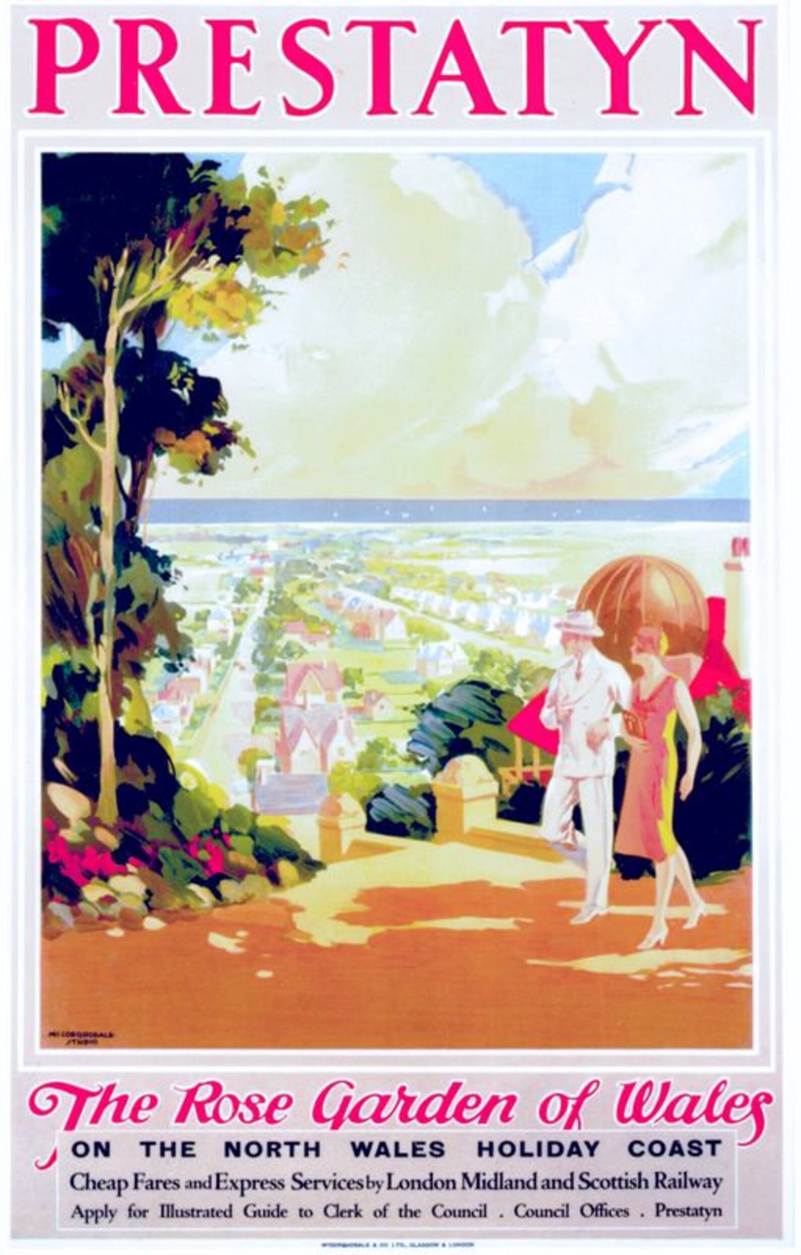 Vintage LMS Prestatyn Railway Poster Print A3/A4 - Etsy