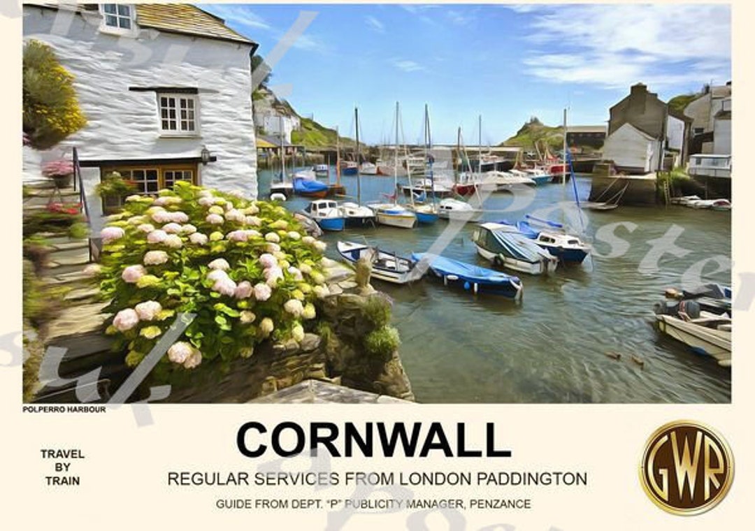 Vintage Style Railway Poster Polperro Cornwall A4/a3/a2 Print - Etsy