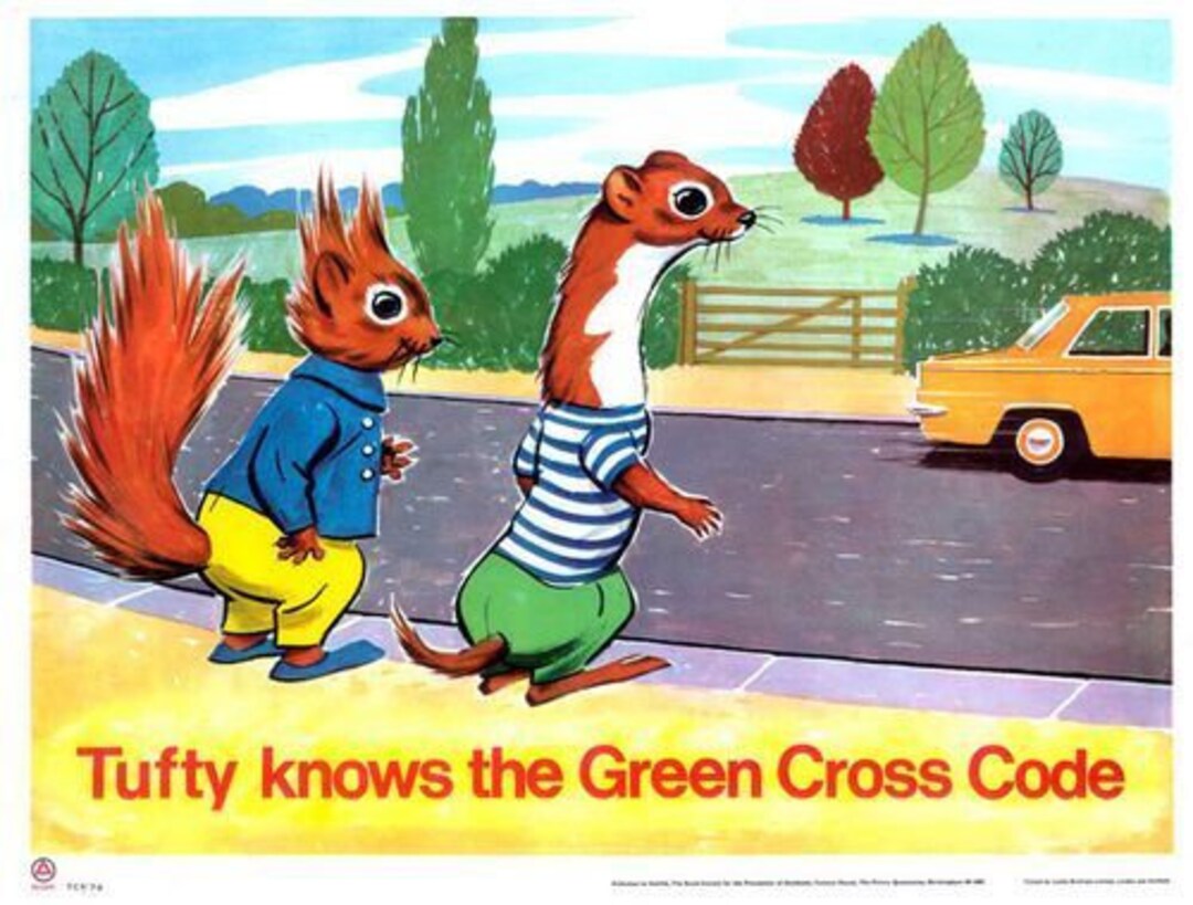 Vintage Tufty Club British Road Safety for Children Poster Print A3/a4 ...