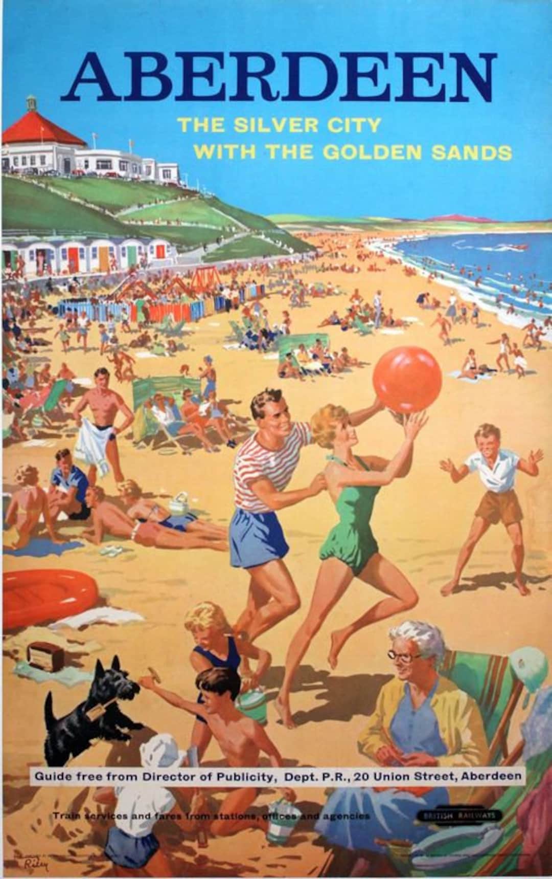 Vintage British Rail Aberdeen the Silver City Railway Poster Print A3 ...