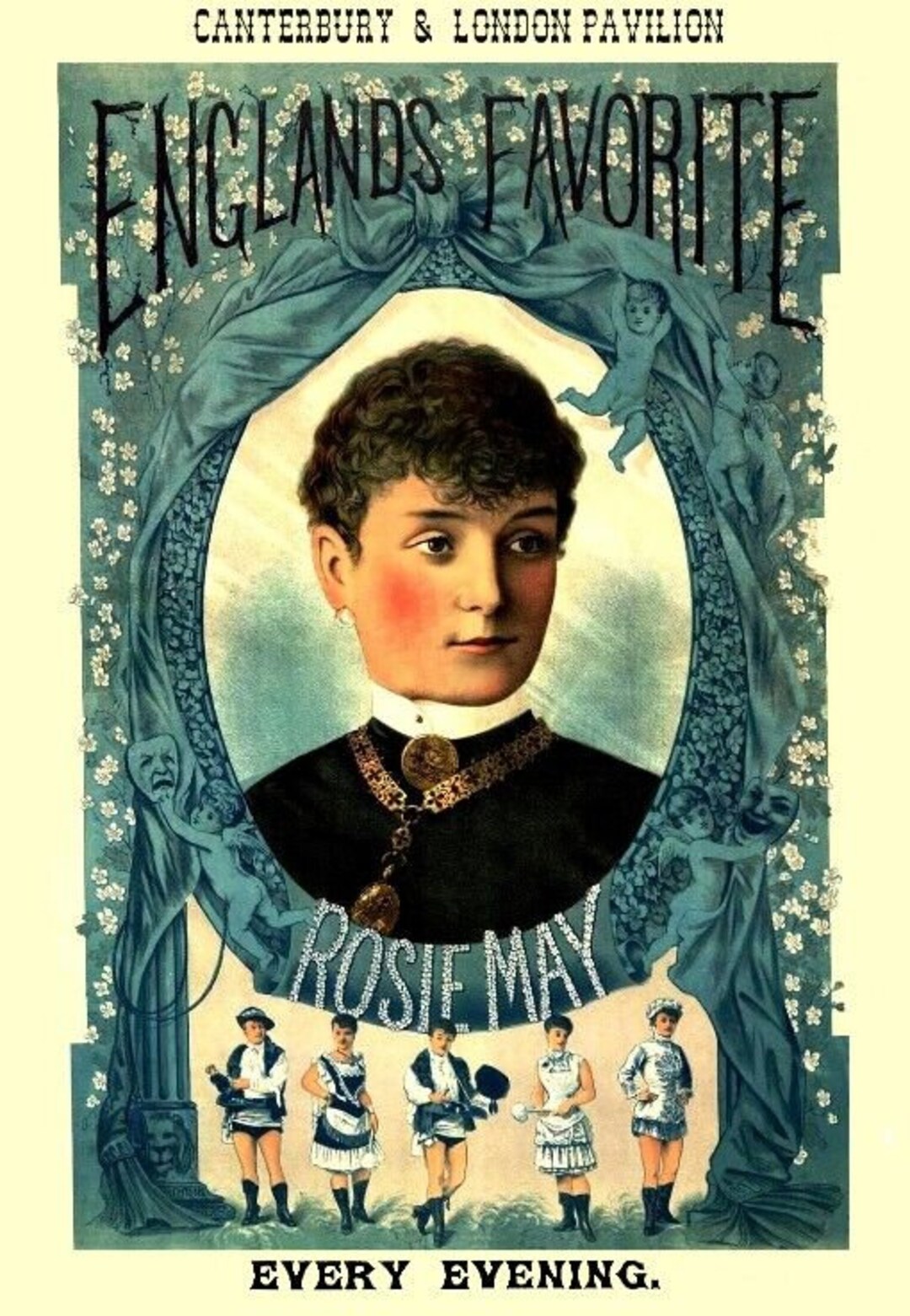Antique 19th C. Rosie May Drag Artist Music Hall Freak Show A3 Art ...