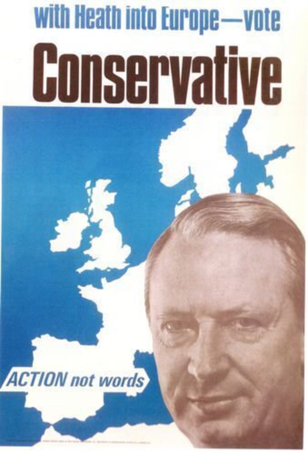 1966 Conservative Party Election Pro Europe Ted Heath Poster A3 / A2 ...