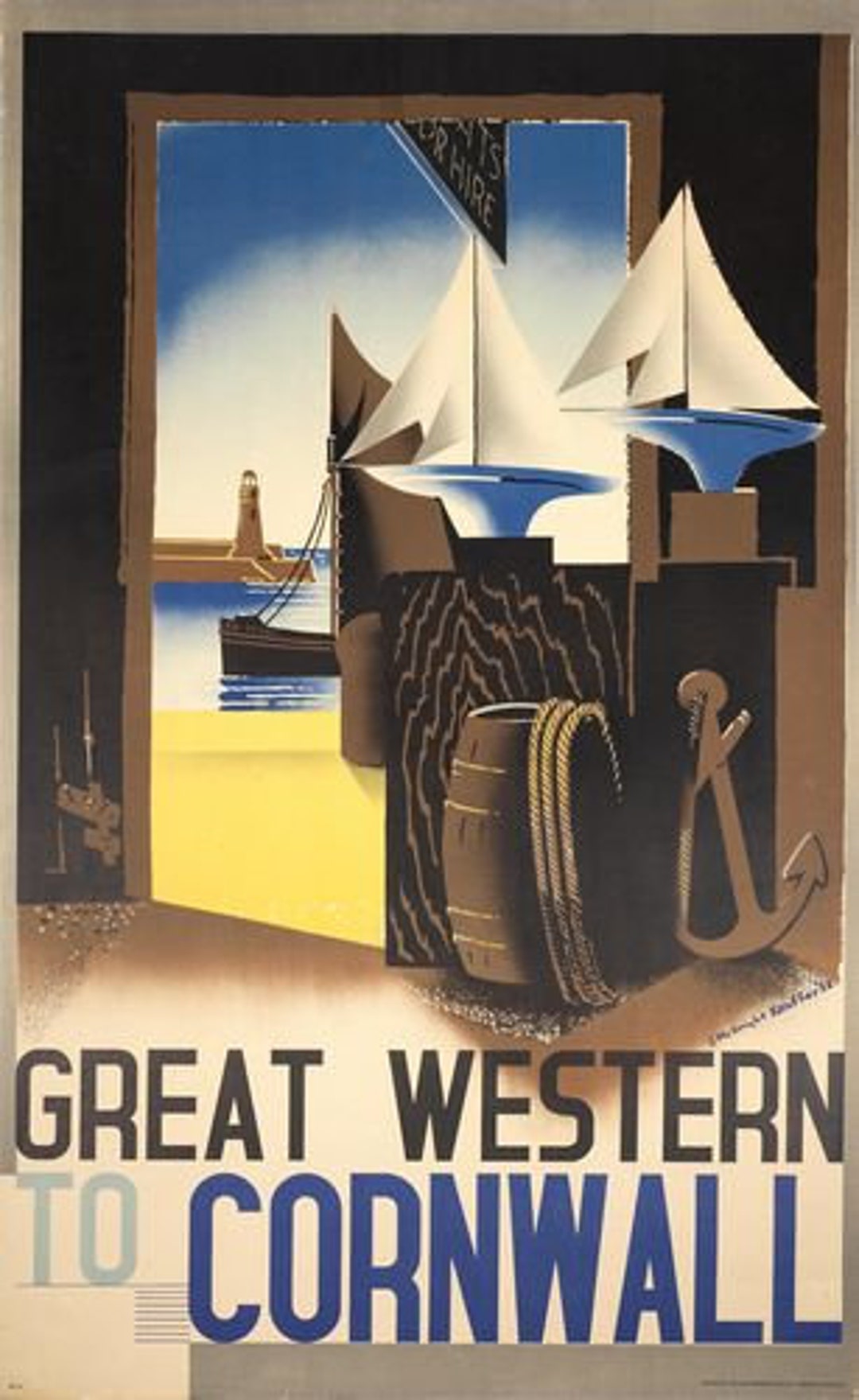 Vintage GWR Cornwall Railway Poster A3/A4 - Etsy