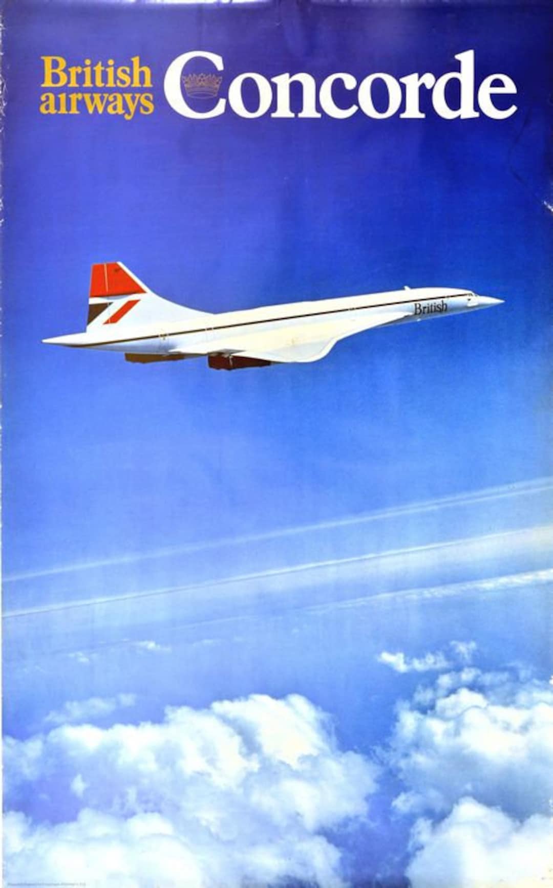 Vintage British Airways Concorde Poster Print A3/A4 - Etsy