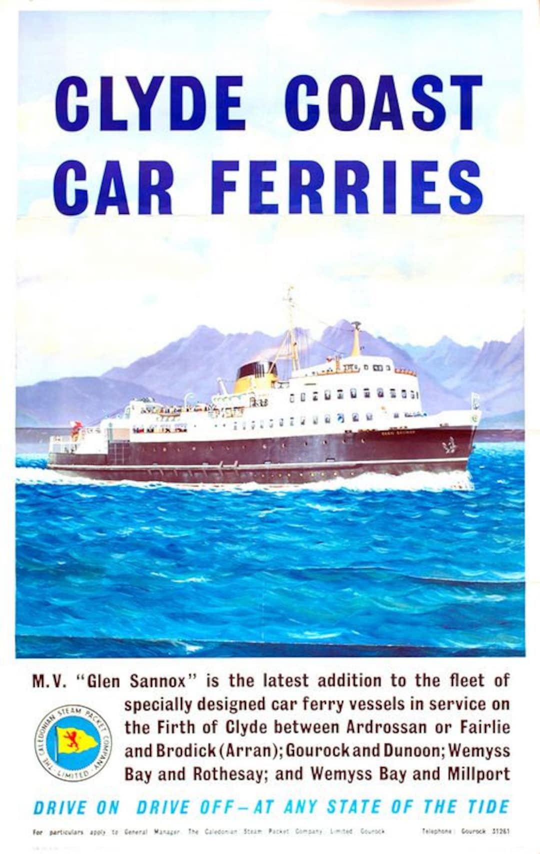 Vintage Clyde Coast Ferries Poster Print A3/A4 - Etsy