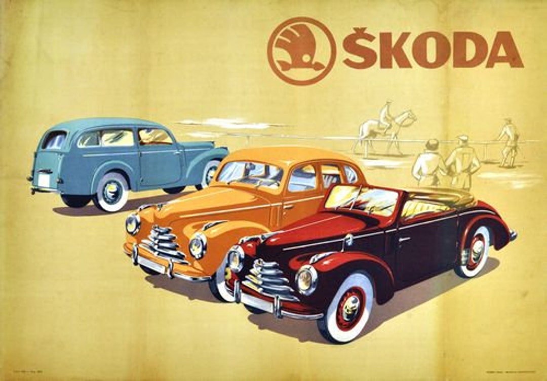 Vintage Skoda Auto Werbeplakat A3/A4 Druck - Etsy.de