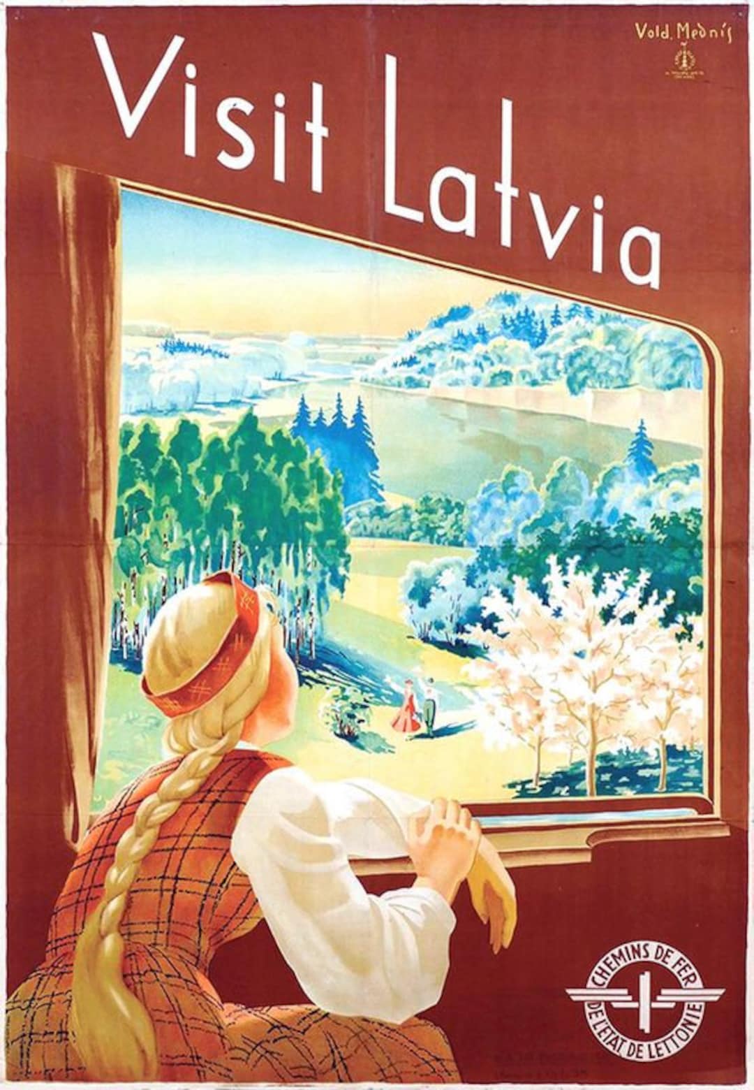 Vintage Visit Latvia Tourism Poster Print A3/A4 - Etsy