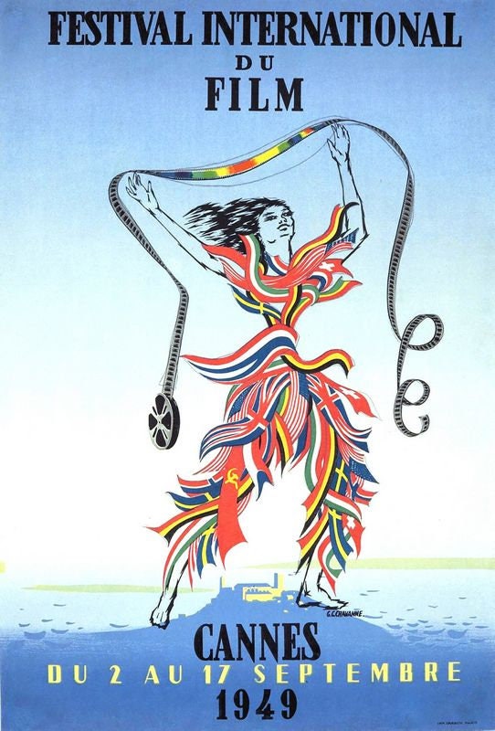 Vintage 1949 Cannes Film Festival Tourism Poster Print A3/A4 - Etsy