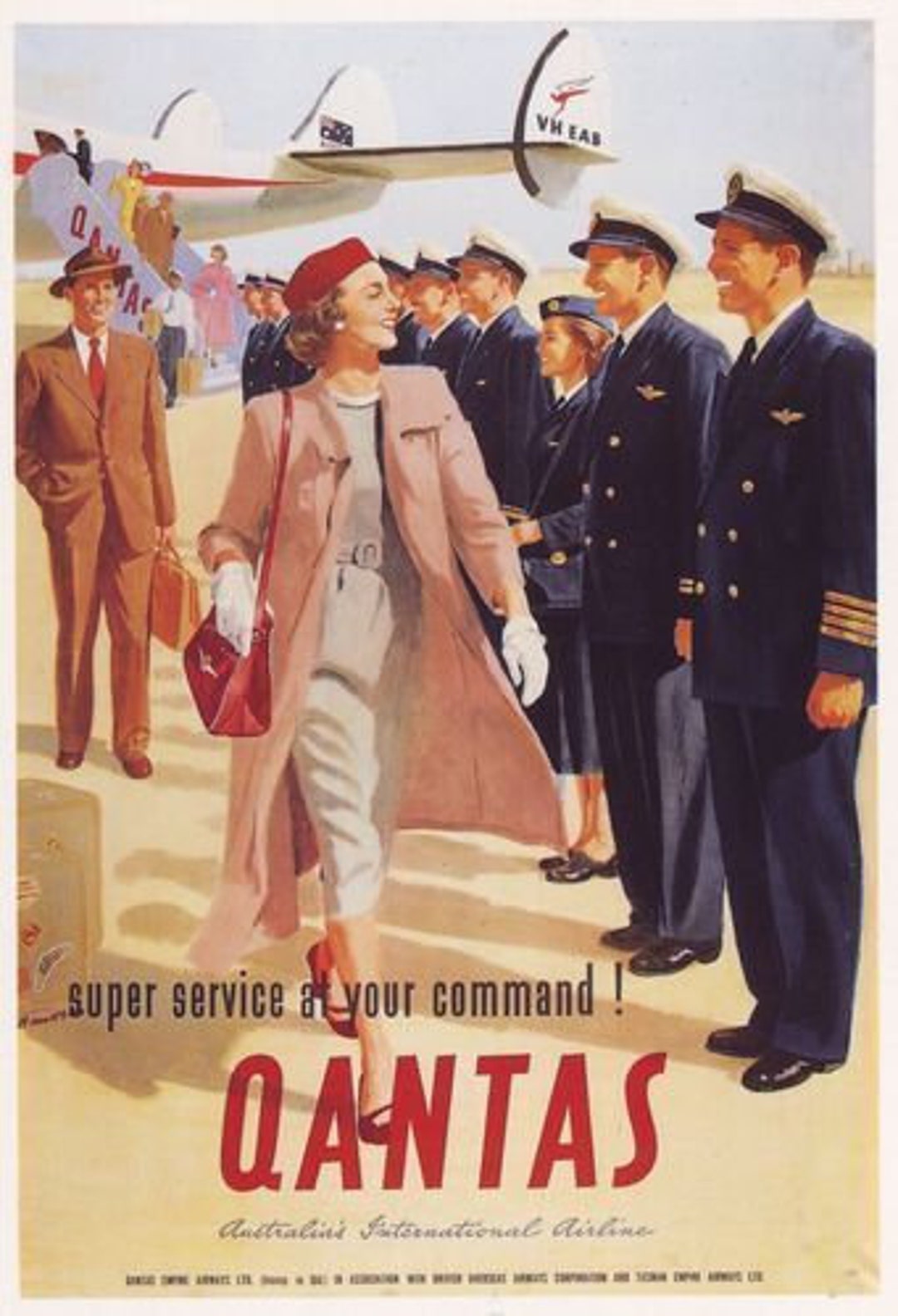 1950's Qantas Airline Advertising Poster A3 / A2 Print - Etsy