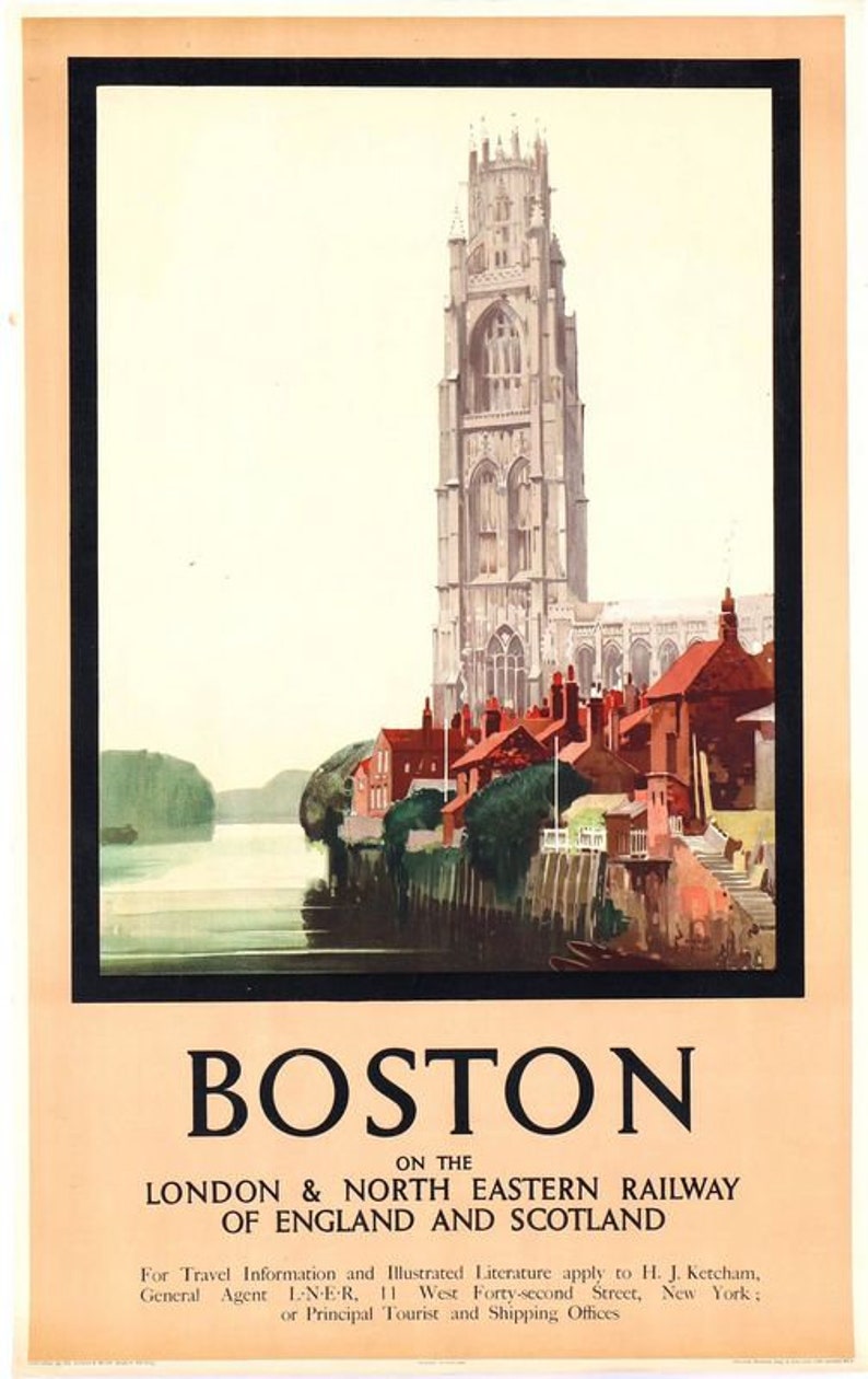 Vintage LNER Boston Lincolnshire Railway Poster Print A3/A4 - Etsy
