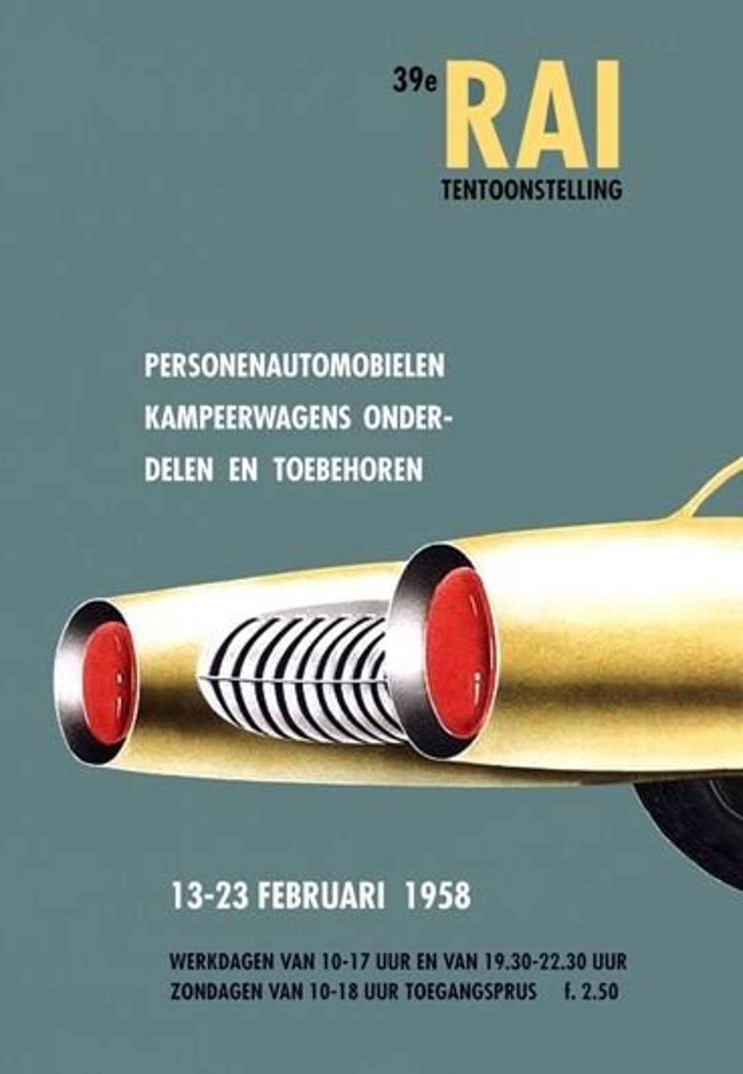 1950's Mid Century Dutch Automobile Show Art A3 Poster Reprint - Etsy