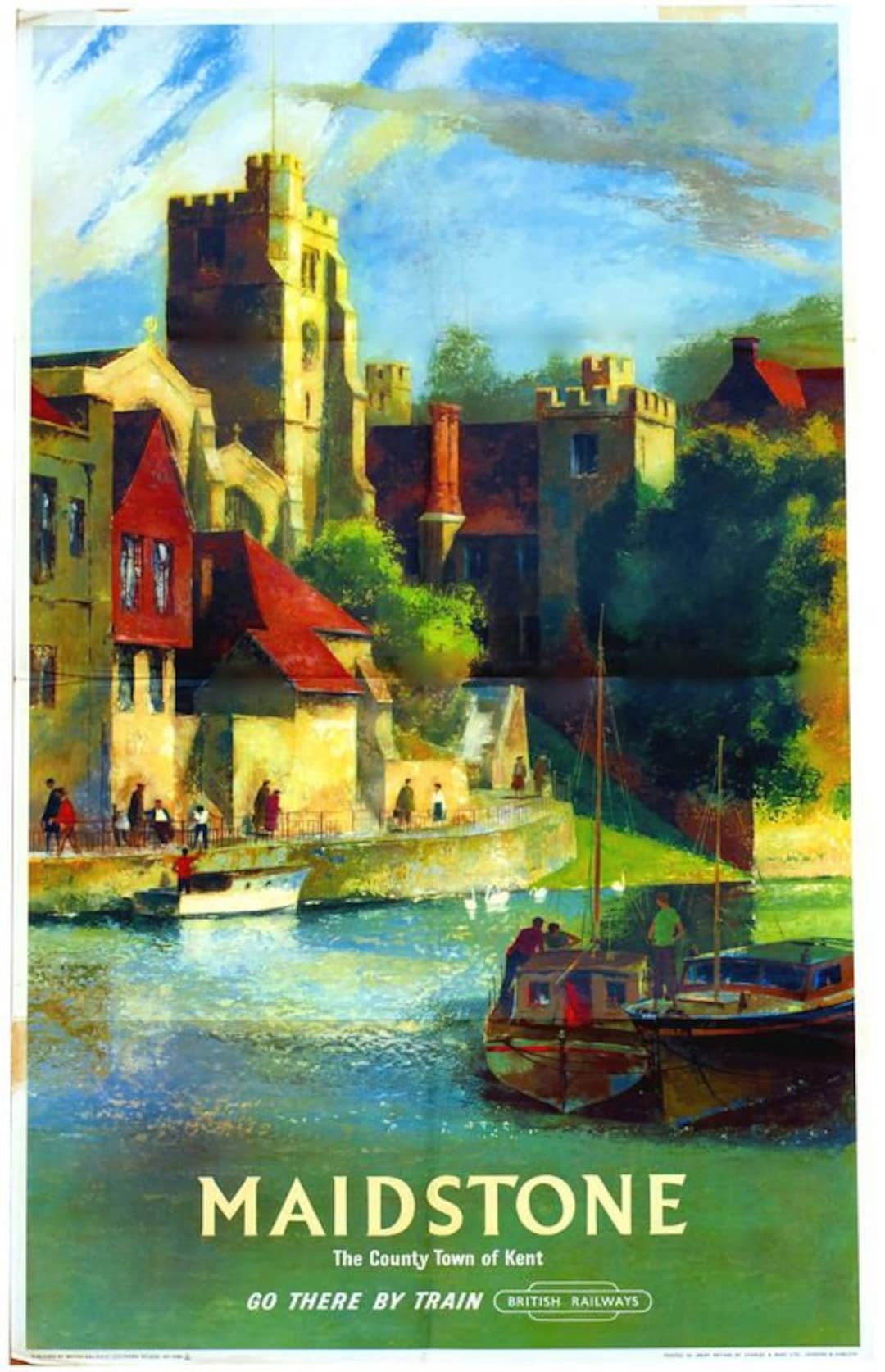 Vintage British Rail Maidstone Kent Railway Poster Print A3/A4 - Etsy