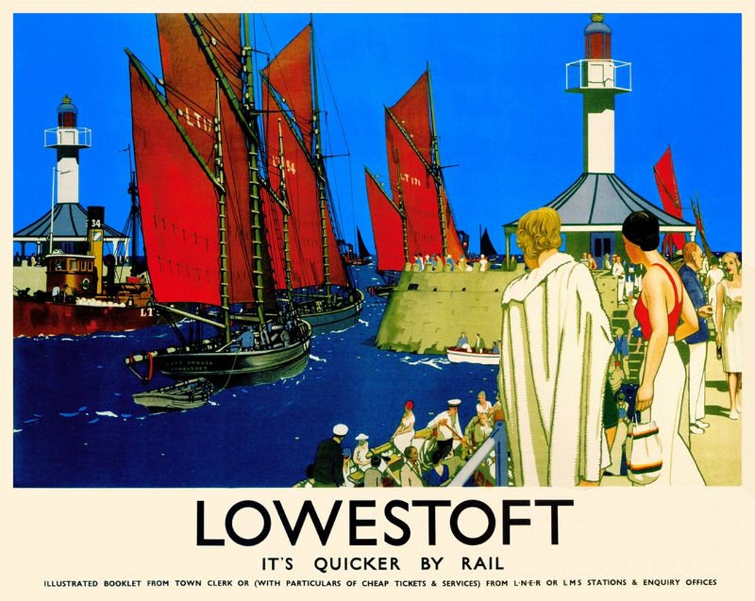 Vintage LNER Lowestoft Railway Poster Print A3/A4 - Etsy