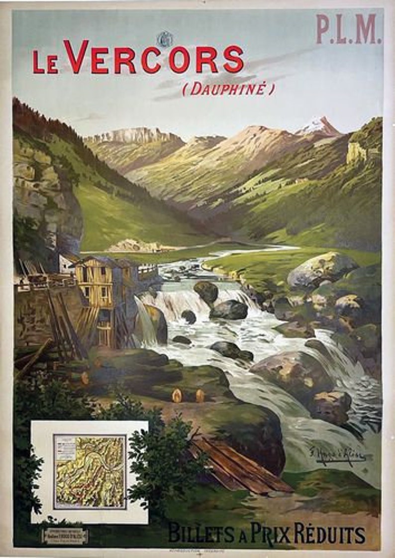 Vintage French Le Vercors Tourism Poster A3/A4 - Etsy