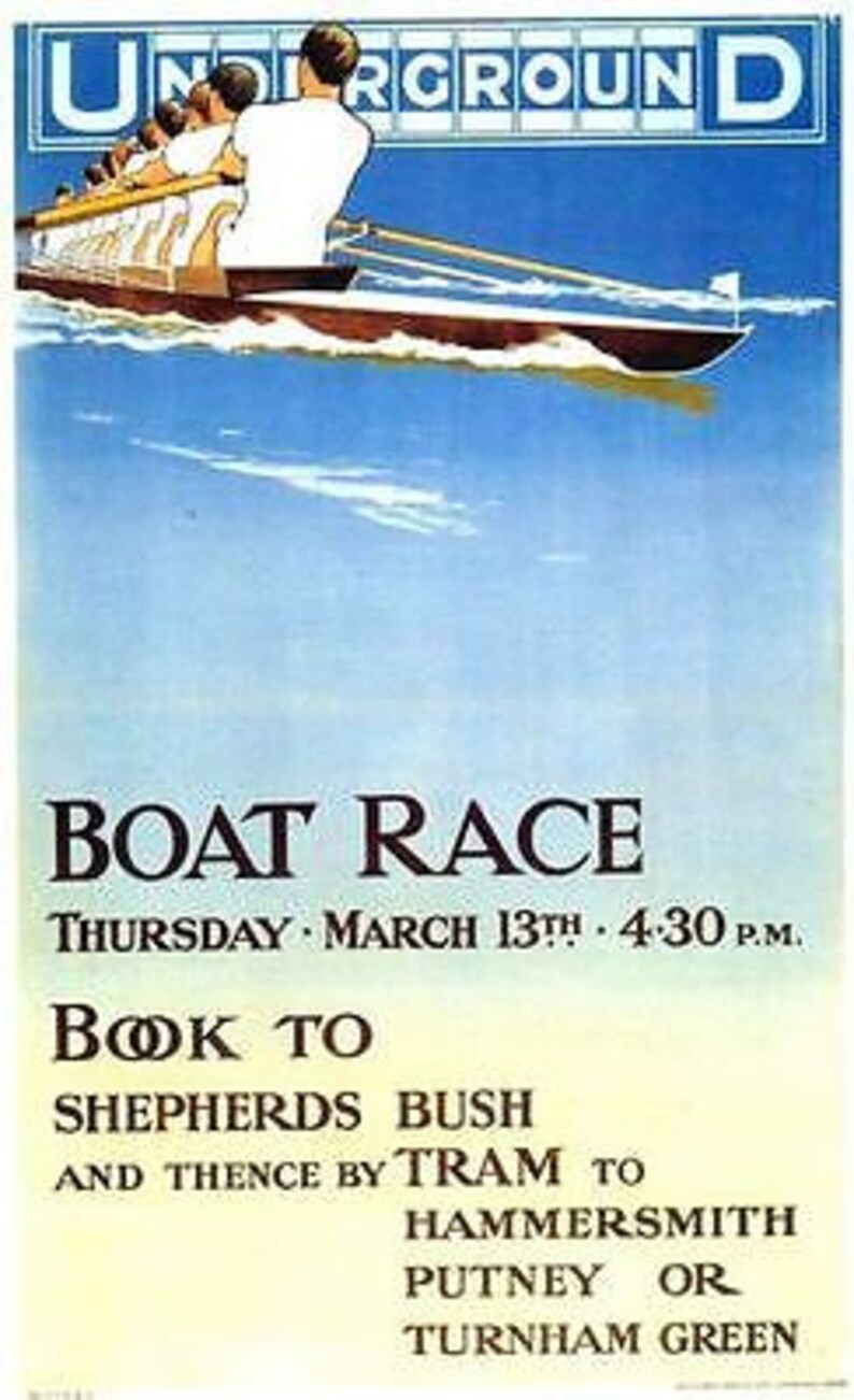 1913 Oxford Cambridge University Boat Race Poster A3 / A2 Print - Etsy