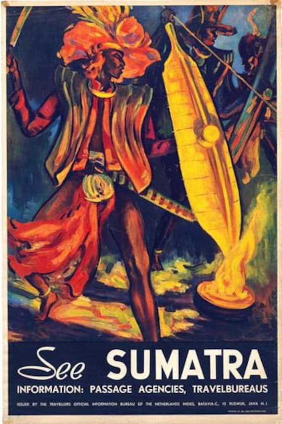 Vintage Sumatra Indonesia Tourism Poster A4/A3 Print - Etsy