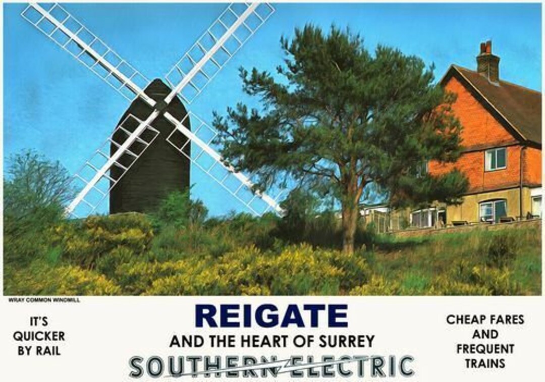 Vintage Style Railway Poster Reigate Surrey A4/a3/a2 Print - Etsy