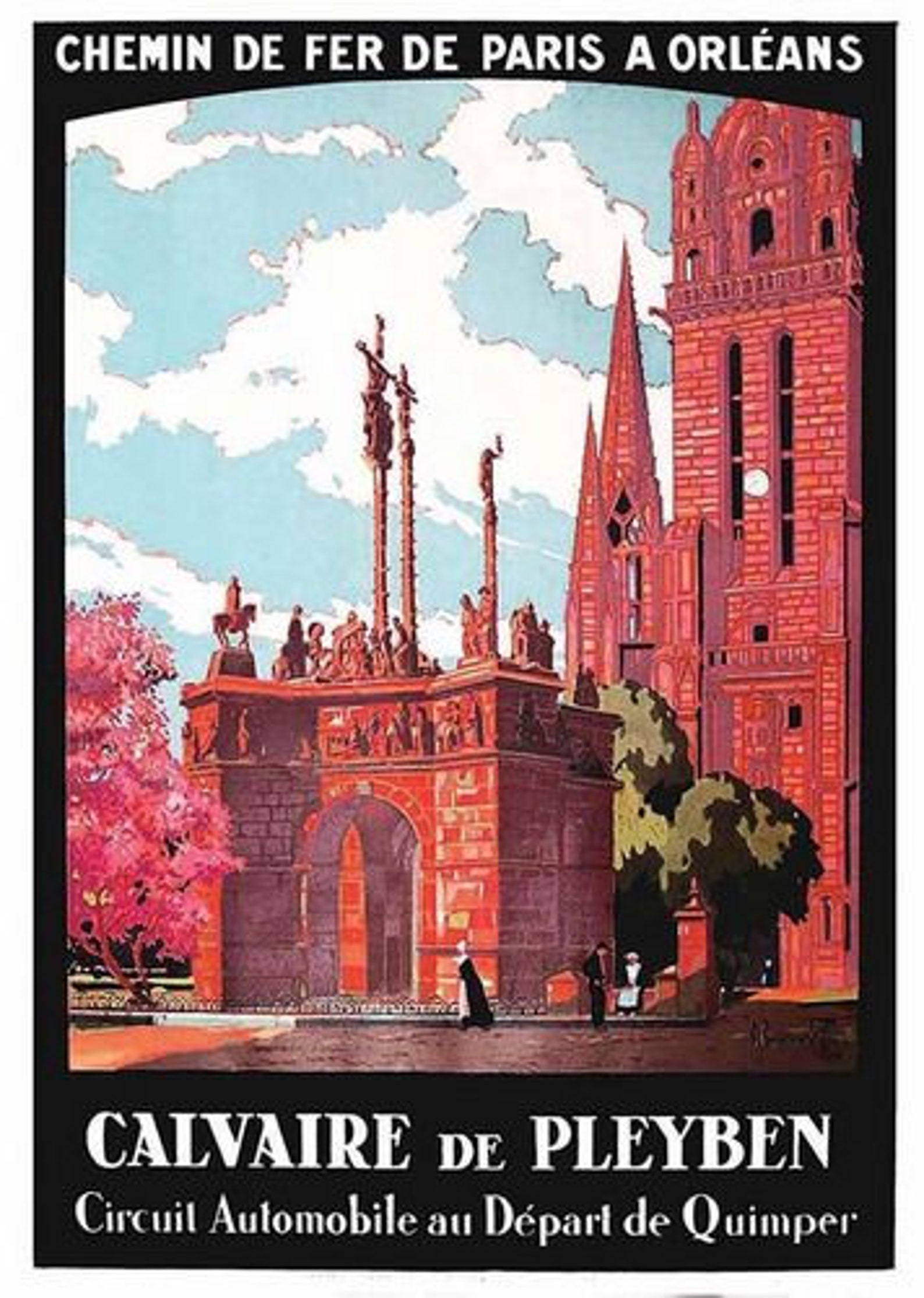 Vintage French Railways Calvaire De Pleyben Tourism Poster A3/A4 Print ...