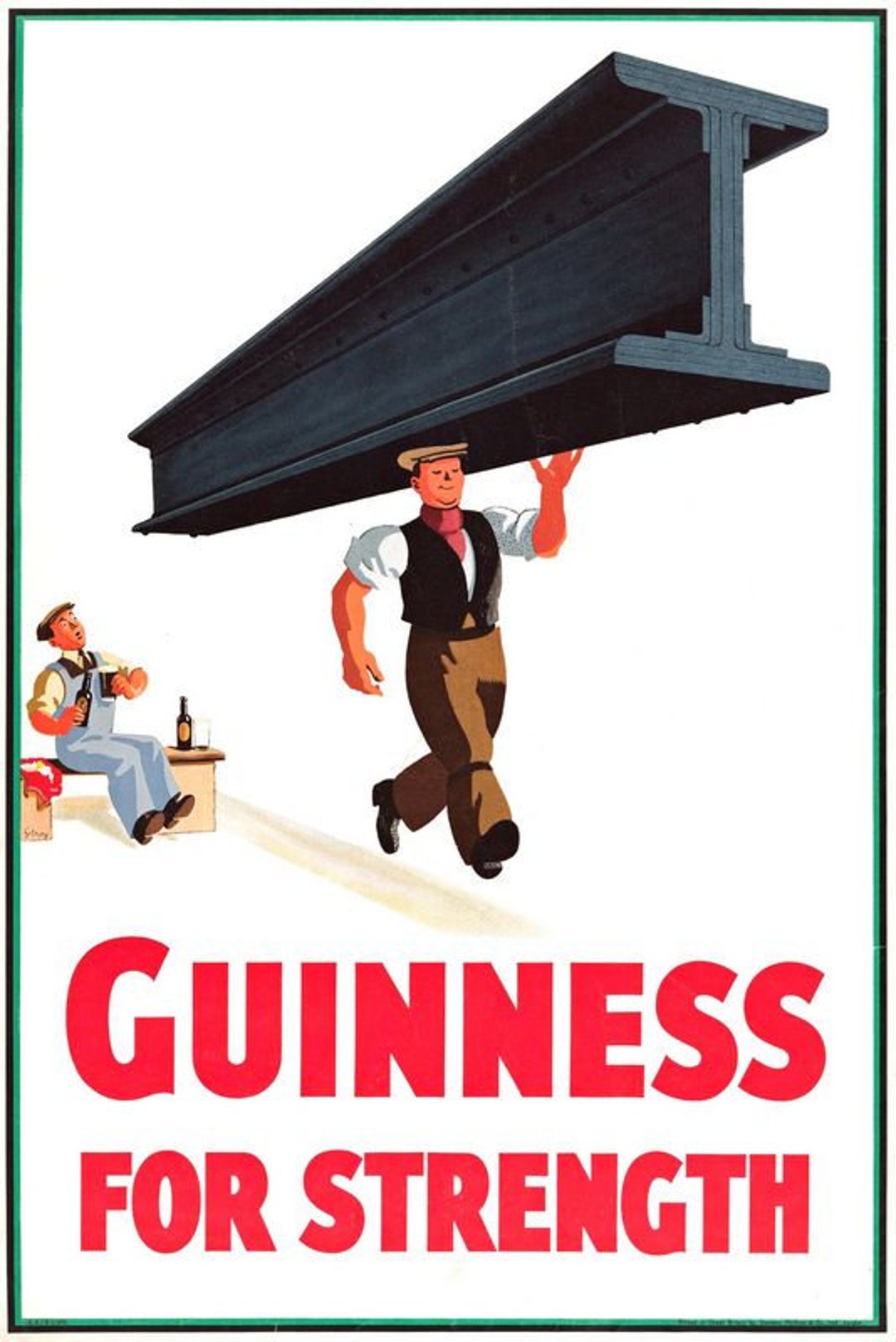 Vintage Guinness for Strength Girder Advertisement Poster Print A3/A4 ...