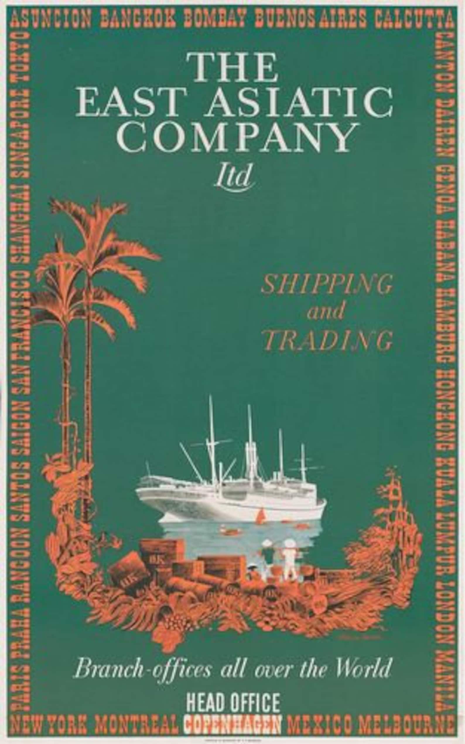 Vintage East Asiatic Shipping Company Tourism Poster A3/A4 - Etsy