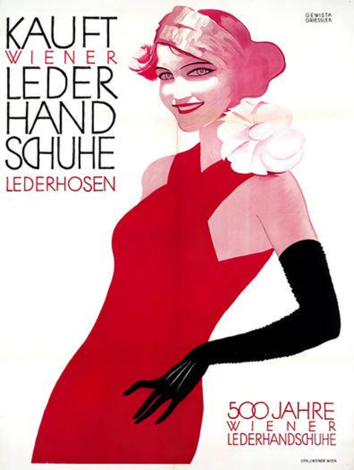 Vintage 1920's Viennese Leather Store Advertisement Poster Print A3/A4 ...